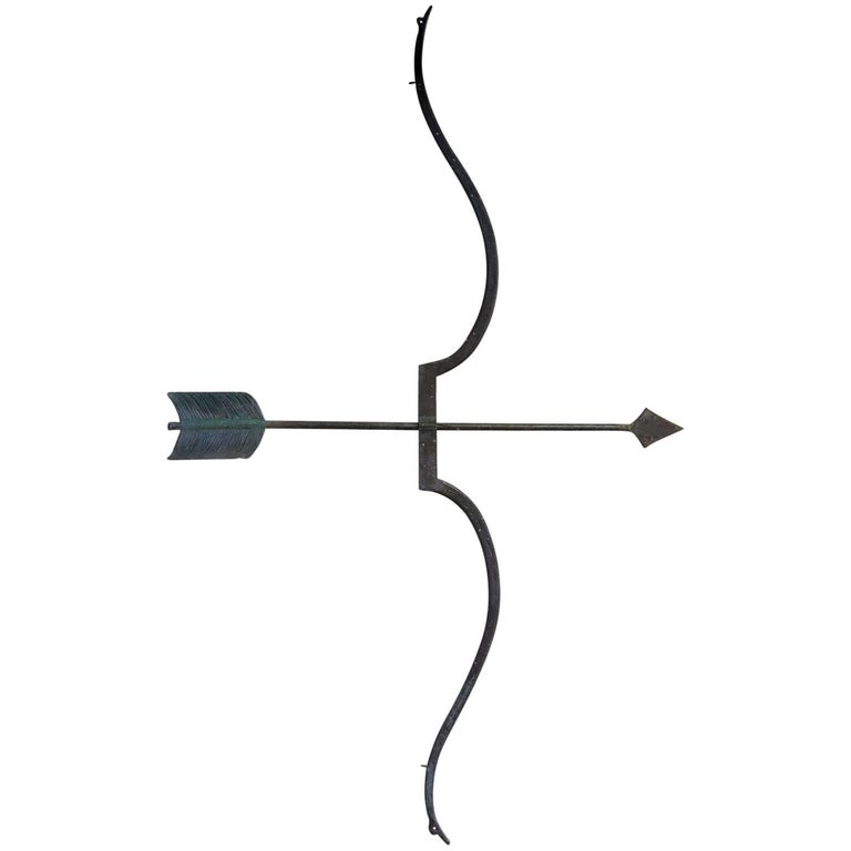 Extra Large Wrought Iron Bow and Arrow, France, circa 1880s at 1stDibs