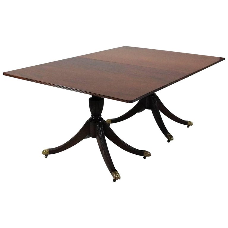 Federal Style Mahogany Virginia Craftsmen Repro Dbl Pedestal Dining ...