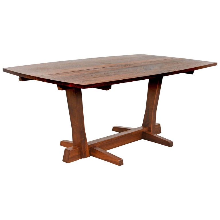 George Nakashima Trestle Dining Table with Rosewood Butterfly Joints at ...