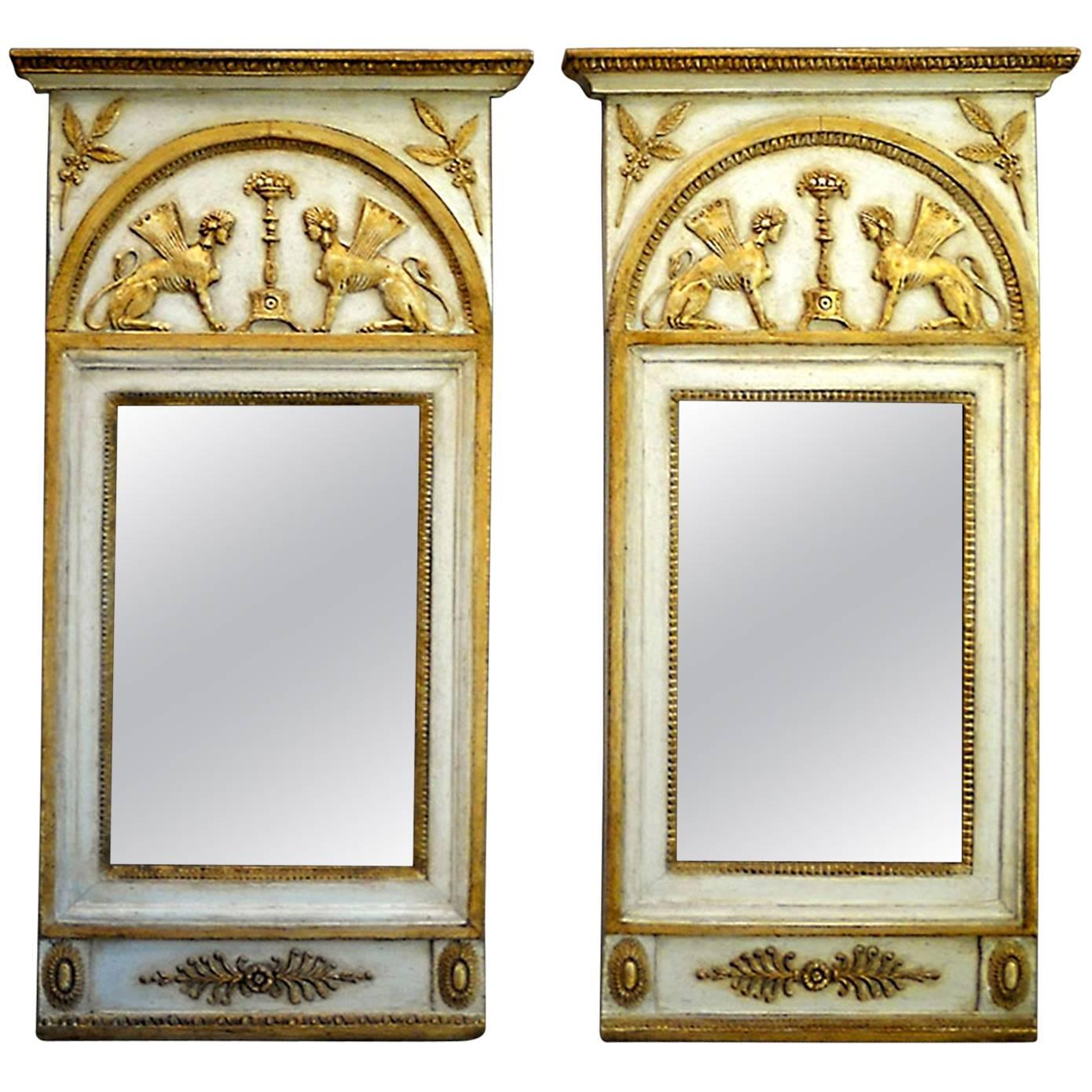 Pair of Swedish Neoclassical Mirrors with Original Mercury Glass For ...