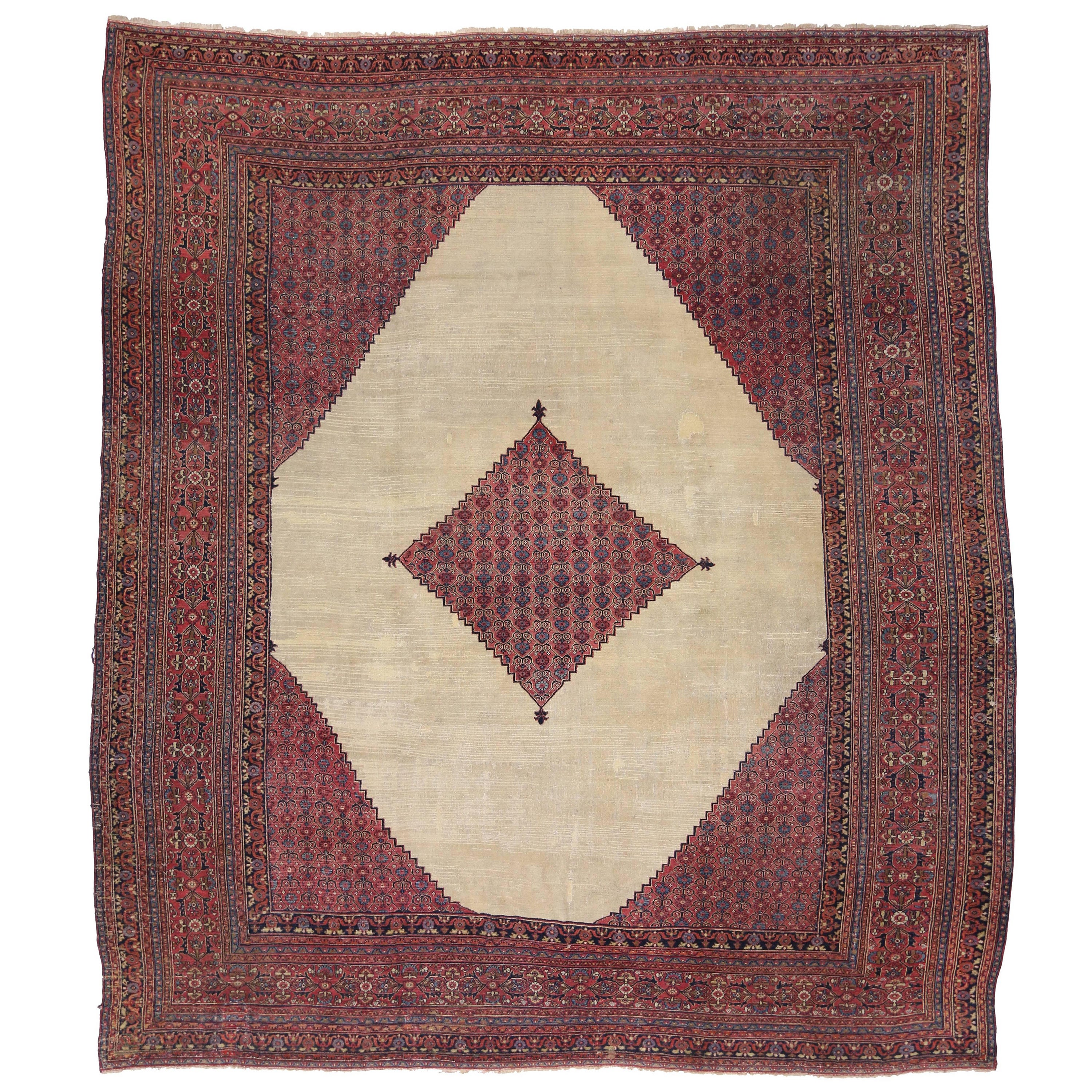 Antique Persian Sultanabad Mahal Rug Mustafavi Design, Hotel Lobby Size ...