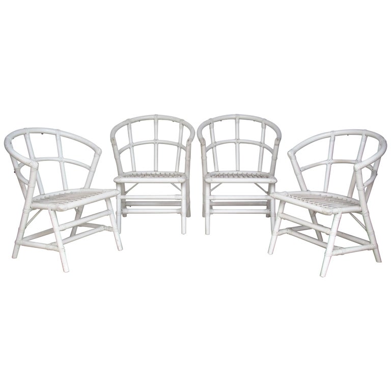 Modernist Rattan Chairs by Willow and Reed attributed to Tommi ...