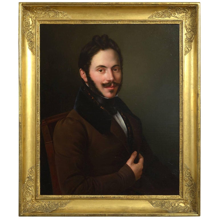 Eduard Pingret Portrait of Alfred De Boufeir For Sale at 1stdibs