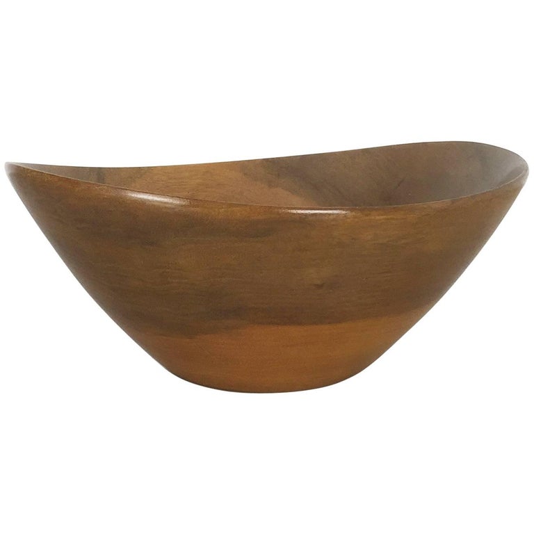 Extra Large Original Vintage Shell Bowl in Solid Walnut Wood, Germany ...