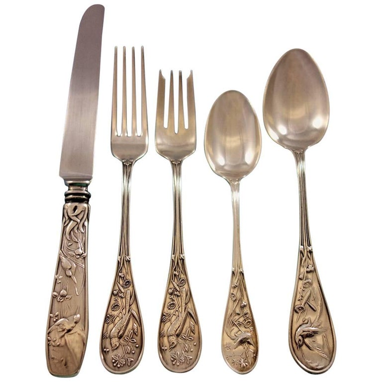 Audubon by Tiffany and Co. Sterling Silver Flatware Set Service 20 ...