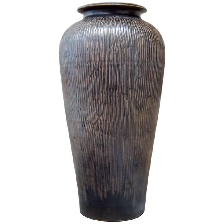 Monumental Ceramic Vase in Classic Design Glaze in Brown Shades For ...