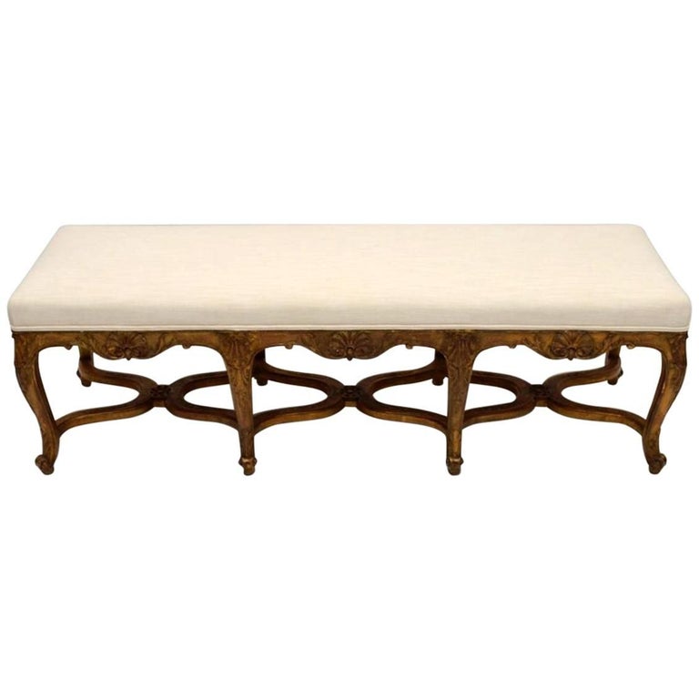 Long Antique French Giltwood Stool at 1stDibs