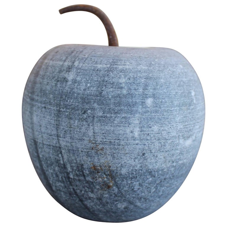 Large Marble Apple with Iron Stem For Sale at 1stdibs