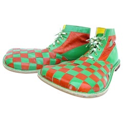 Fanciful Curly-Toed American Circus Clown Shoes at 1stdibs