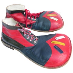 Fanciful Curly-Toed American Circus Clown Shoes at 1stdibs