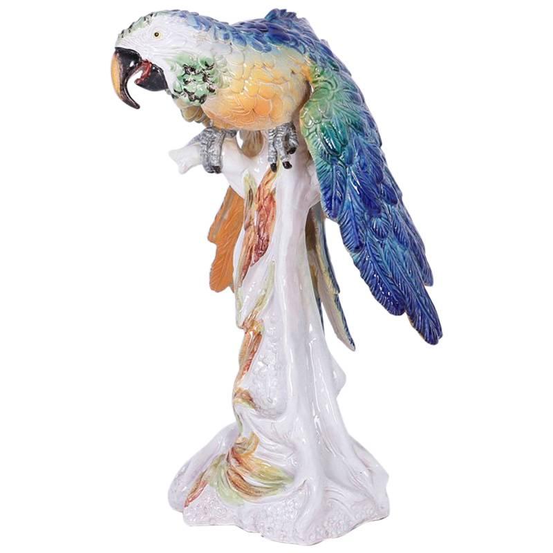 Life-Size Mid-Century Parrot Sculpture at 1stDibs