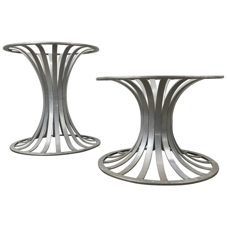 Pair of Woodard Aluminum Table Bases or Pedistals For Sale at 1stDibs