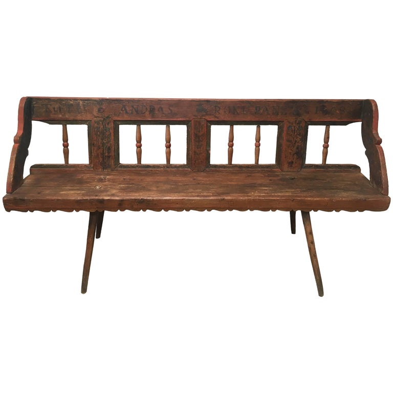 Antique European Bench, 1860s at 1stDibs