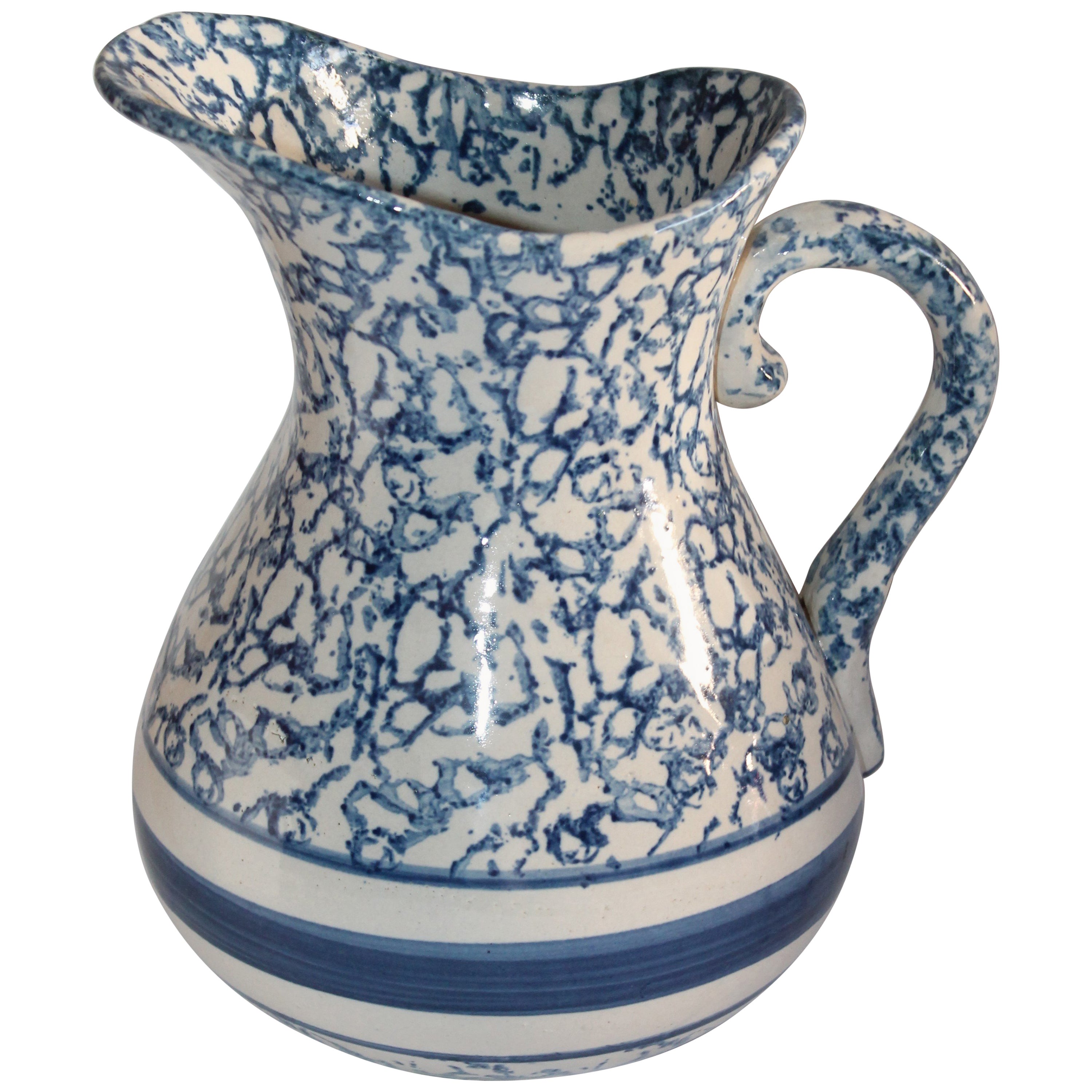 Rare Monumentall 19th Century Sponge Ware Pottery Bowl at 1stDibs