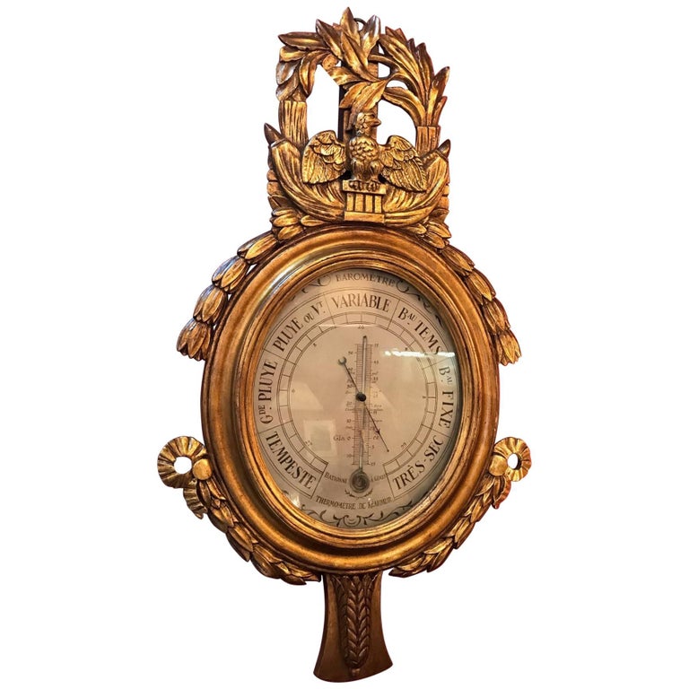 Antique French Giltwood Barometer at 1stDibs