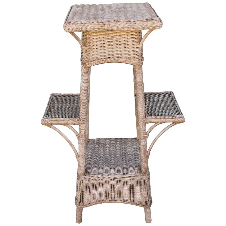 Bar Harbor Country Wicker Plant Stand at 1stDibs