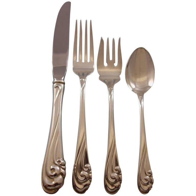 Dancing Surf by Kirk Stieff Sterling Silver Flatware Set for 8 Service ...