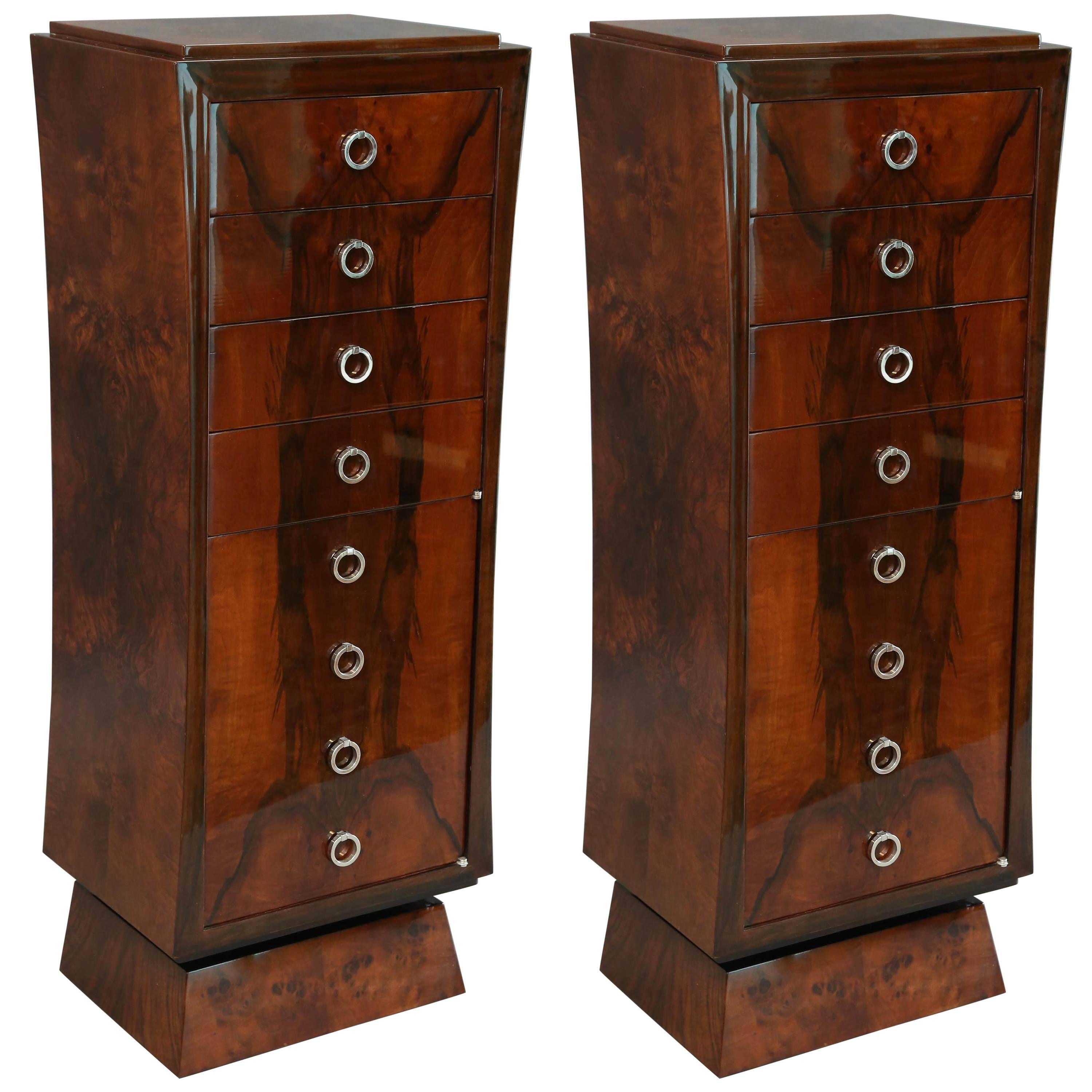 Art Deco Drawers in Floral Design by Stephanie Odegard For Sale at 1stDibs