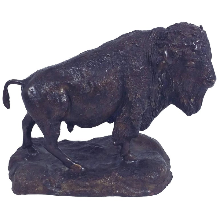Early 20th Century Bronze Model of a Bison at 1stDibs