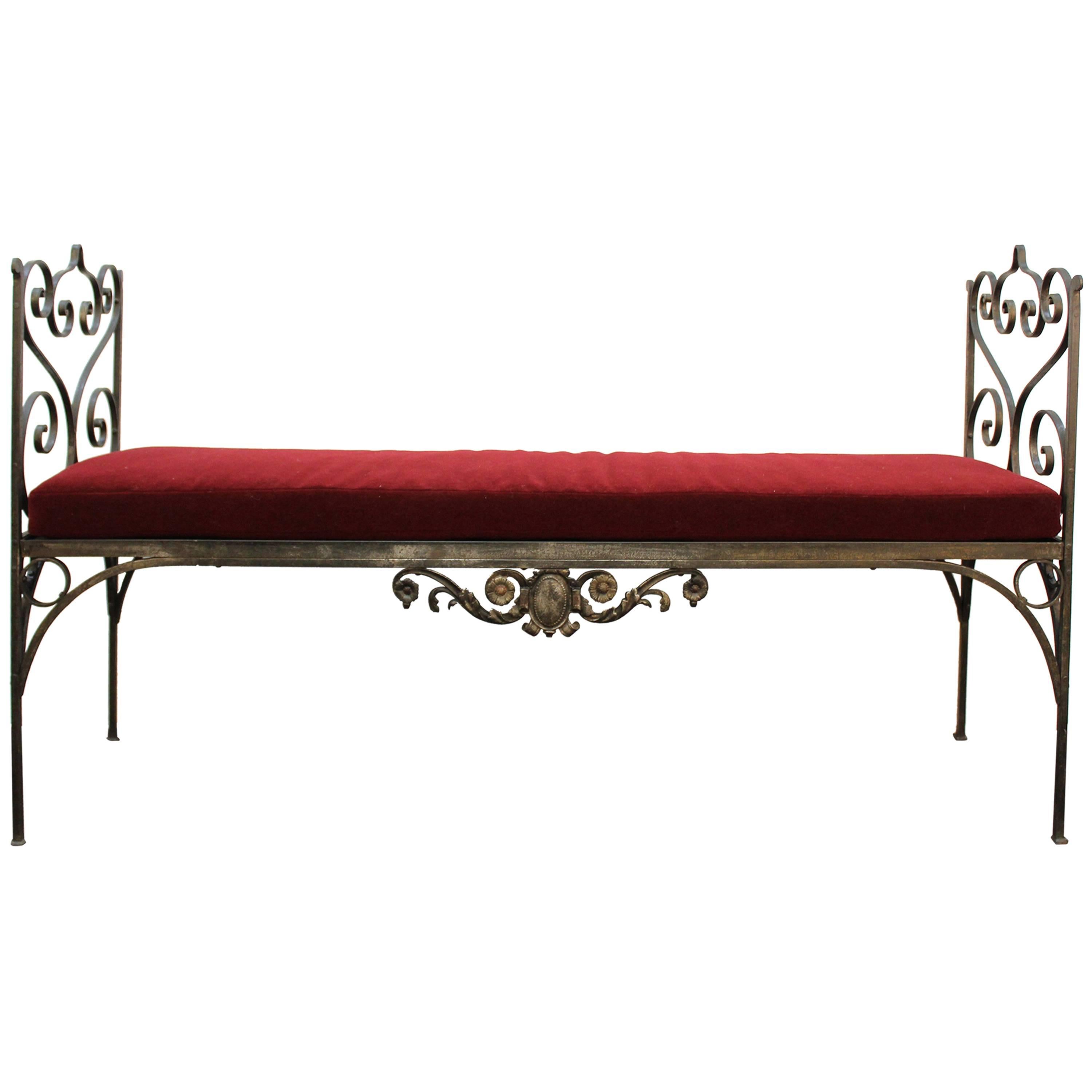 Turn of the Century Wrought Iron Bench at 1stDibs | custom wrought iron ...