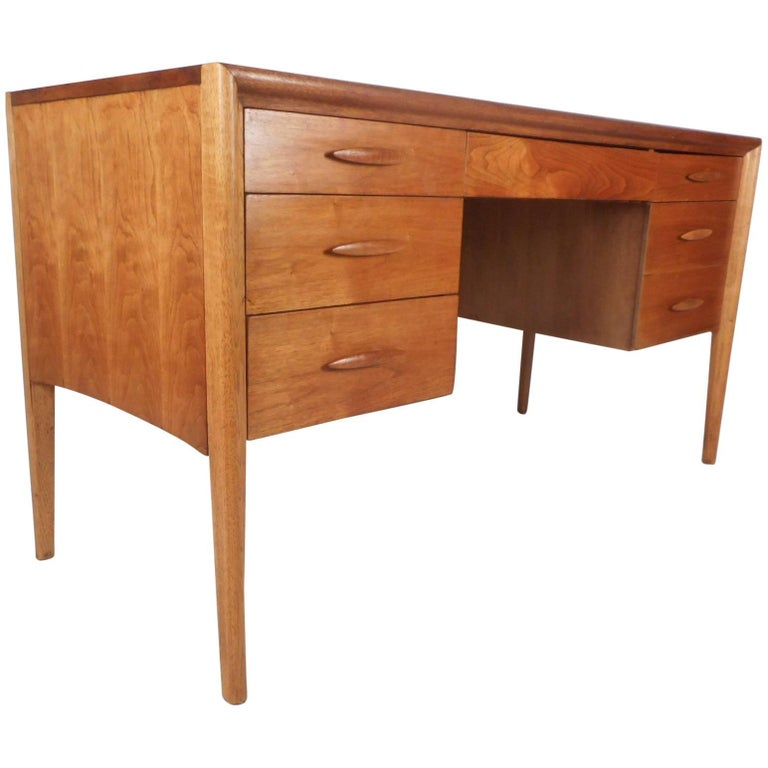 Mid-Century Modern Broyhill Emphasis Desk with a Cane Back For Sale at ...