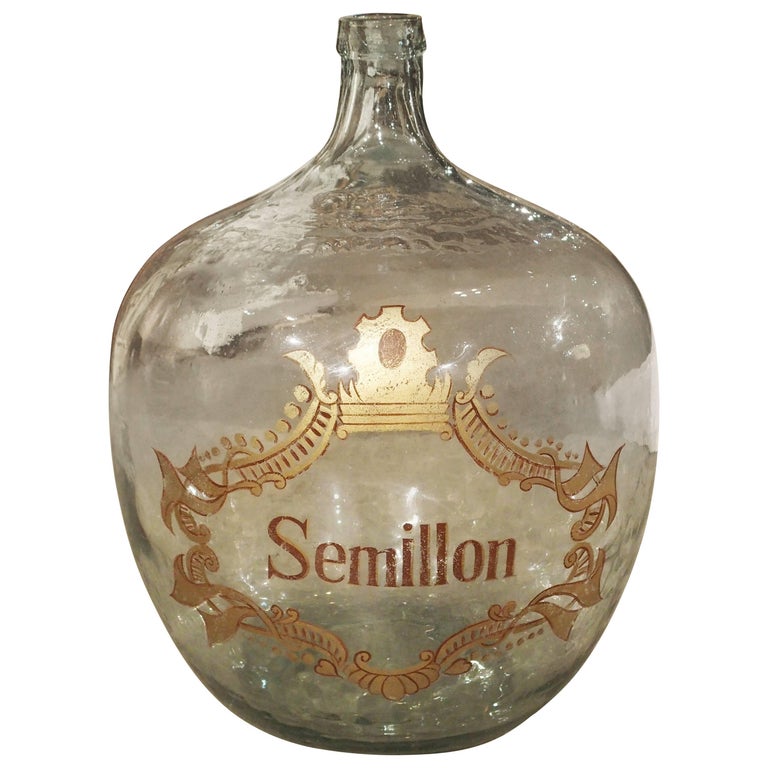 Large Handblown Semillon Demijohn Bottle from France at 1stDibs