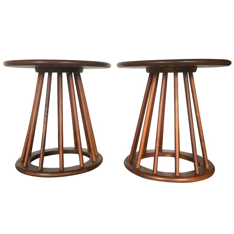 Stunning Pair of Arthur Umanoff Spindle End Tables at 1stDibs