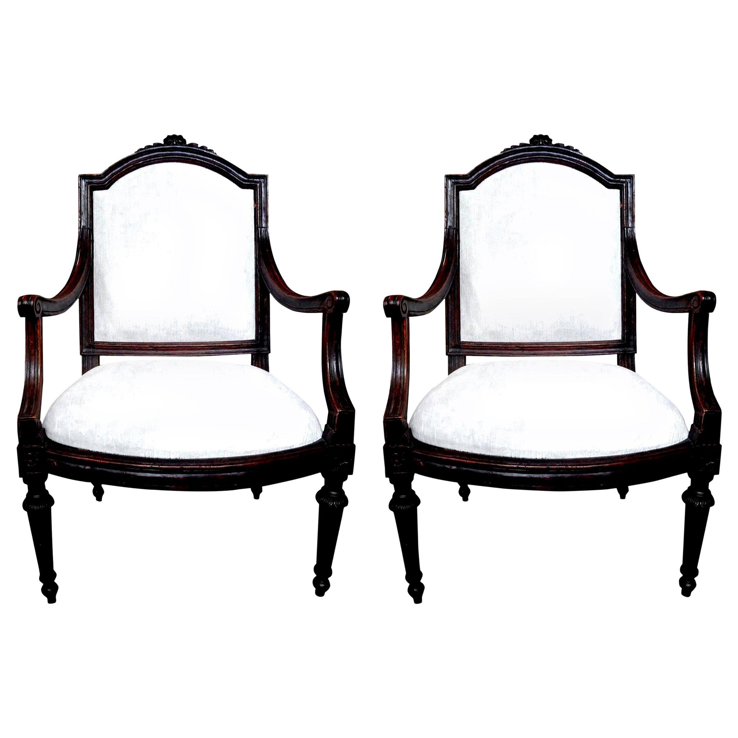 Late 18th Century Italian Neoclassical Influence Arm Chair at 1stDibs
