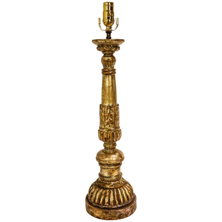 Antique Neoclassical Silver Gilded Table Lamp at 1stDibs
