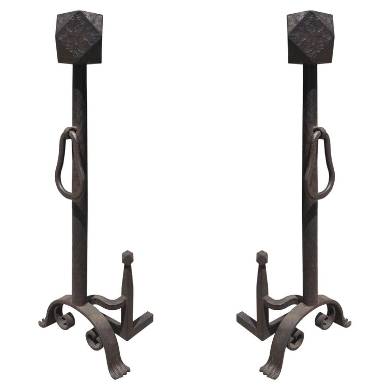 Pair of Arizona Andirons by Paul Ferrante For Sale at 1stDibs