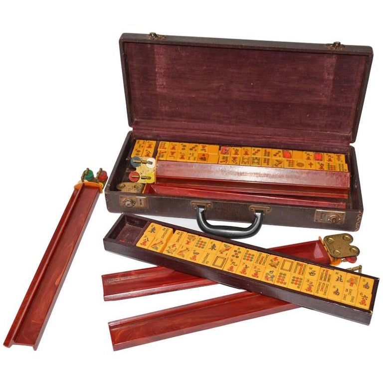 Chinese Mah Jong Set in Carrying Case at 1stDibs