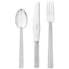 New Mitra by Georg Jensen Stainless Steel Flatware Set for 12 Service 60 Pcs For Sale at 1stdibs