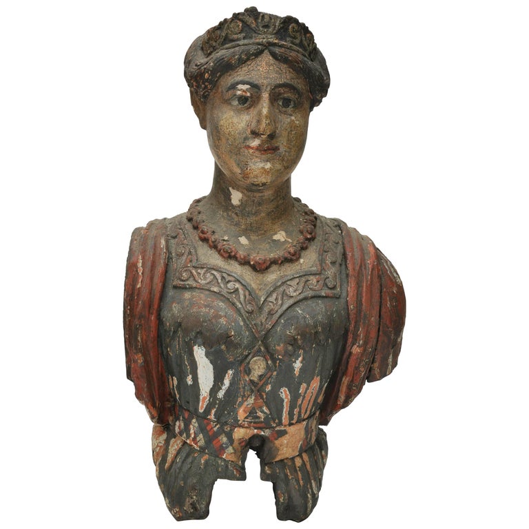 Carved Figure Head Ship Bust at 1stDibs
