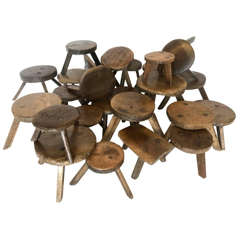 19th Century Milking Stools For Sale at 1stDibs