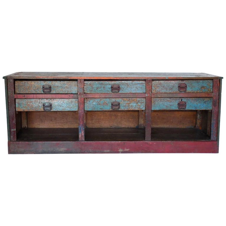 Antique Painted Shop Counter at 1stDibs