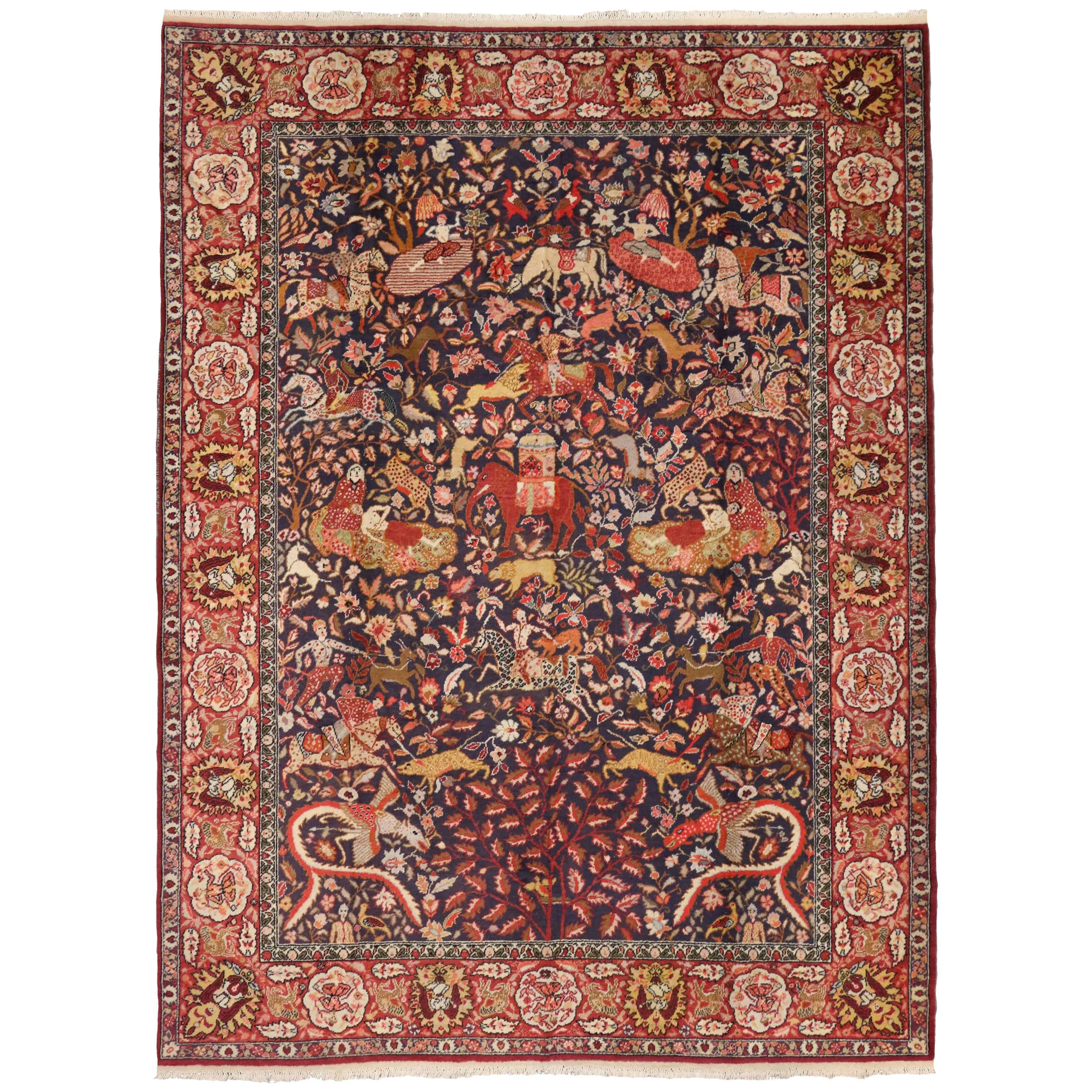 Late 19th Century Medieval Distressed Antique Indian Agra Rug with ...