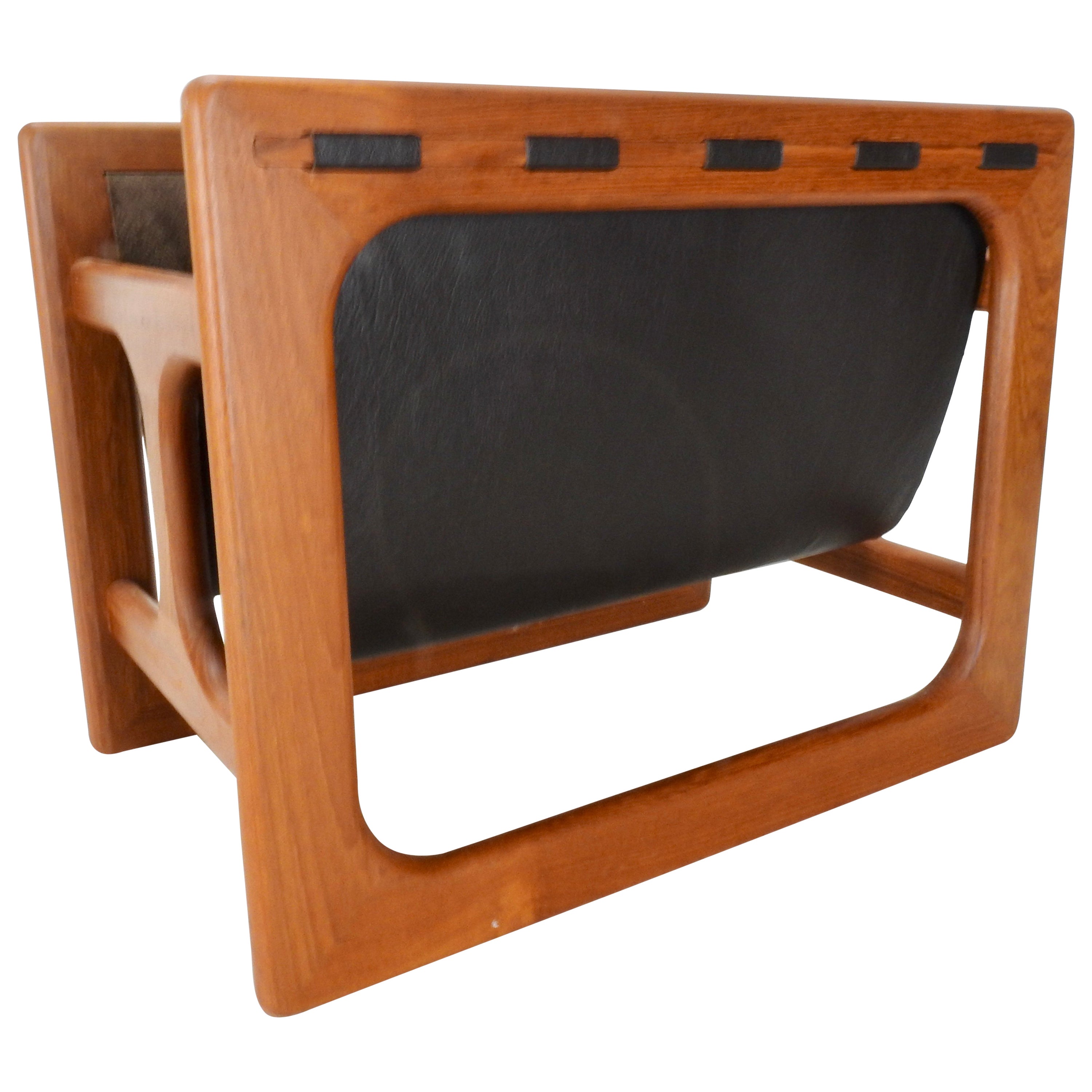 Mid-Century Modern Danish Teak Double Sided Magazine Rack by FBJ Mobler ...