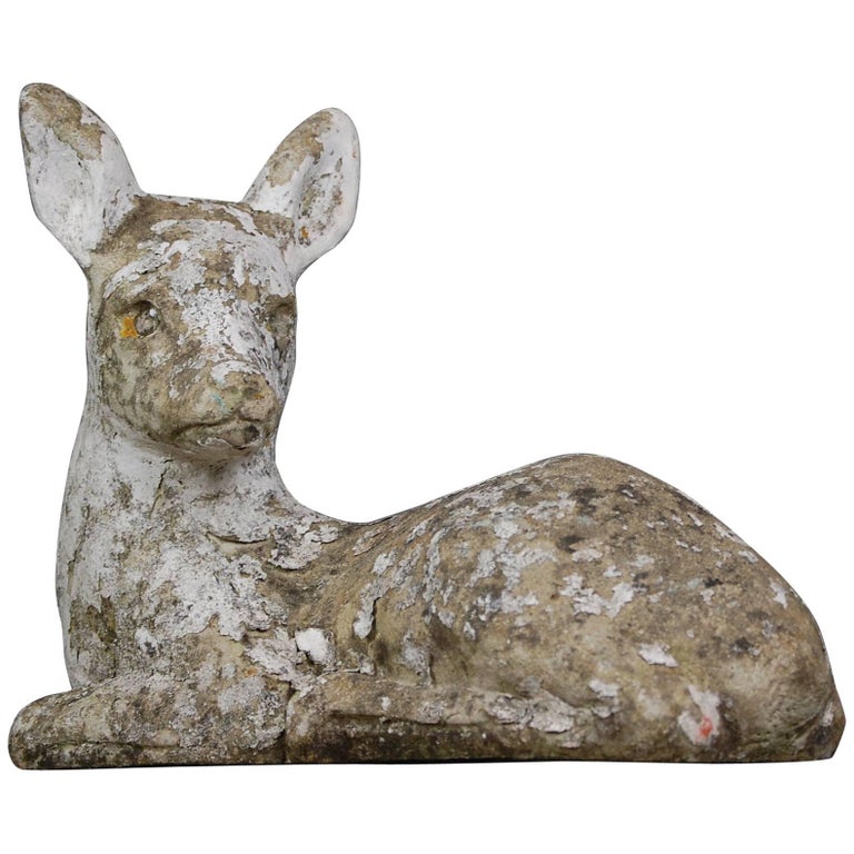 Weathered 20th Century Concrete Deer Statue at 1stDibs | vintage ...