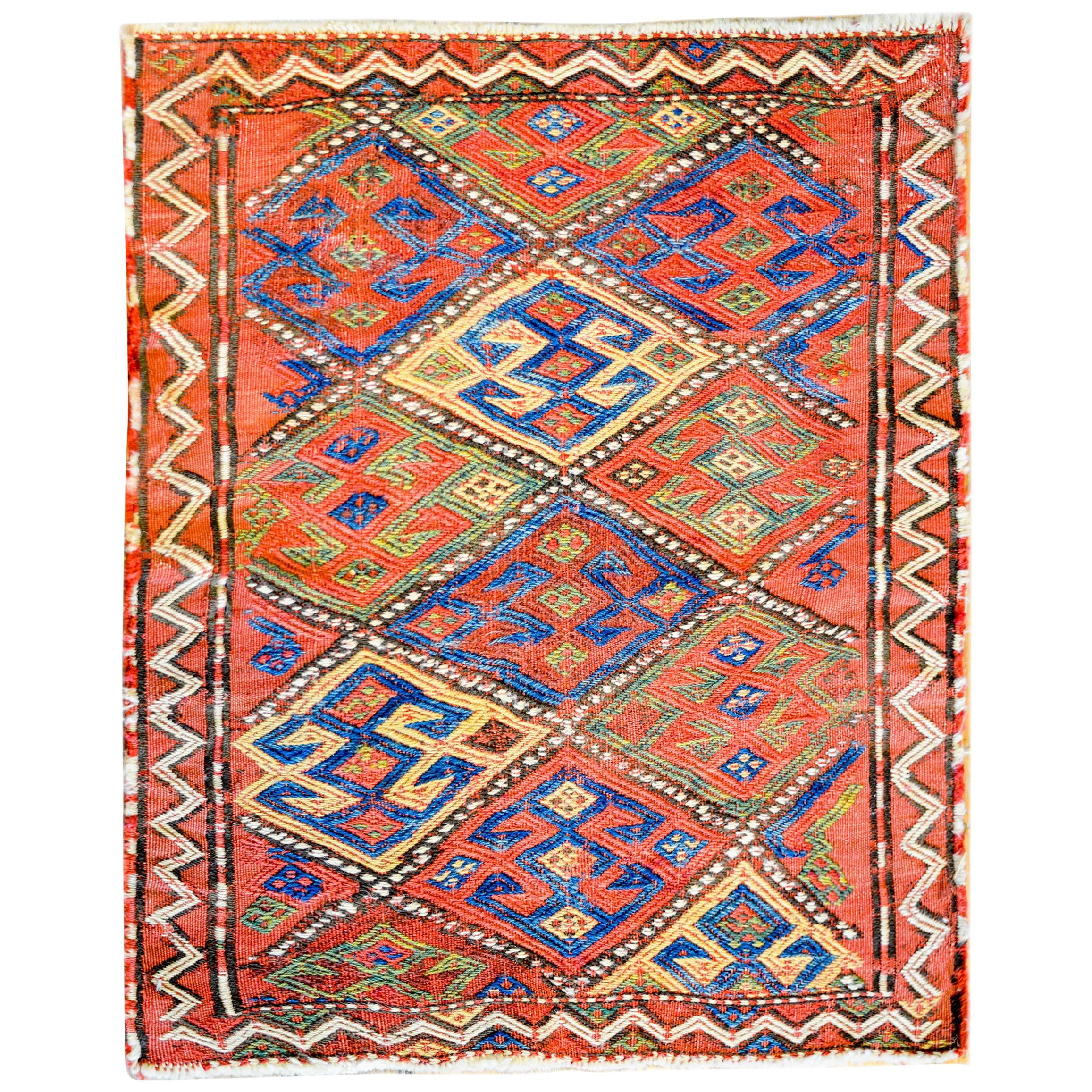 Extraordinary Early 20th Century Sumak Azeri Rug For Sale at 1stDibs