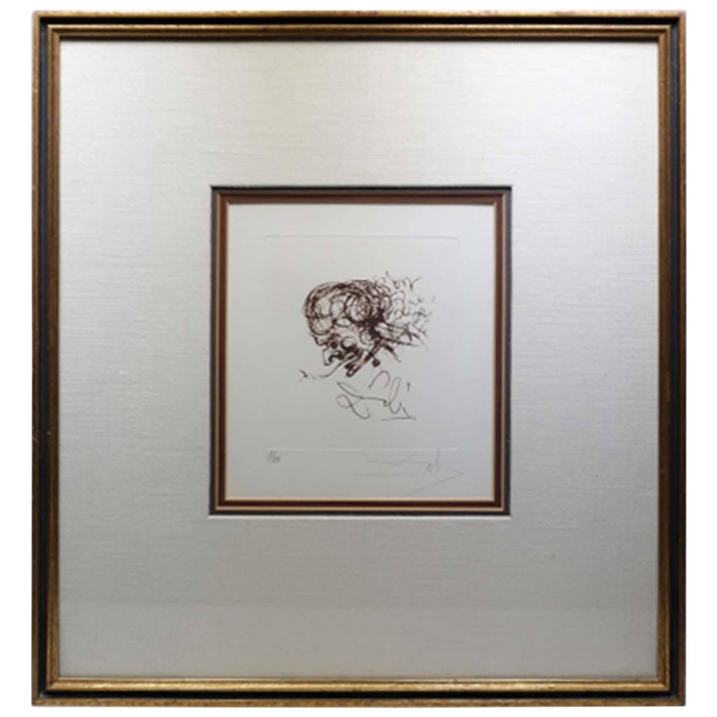 "Symbols" Signed Salvador Dali Devil Etching, 1970 For Sale at 1stDibs