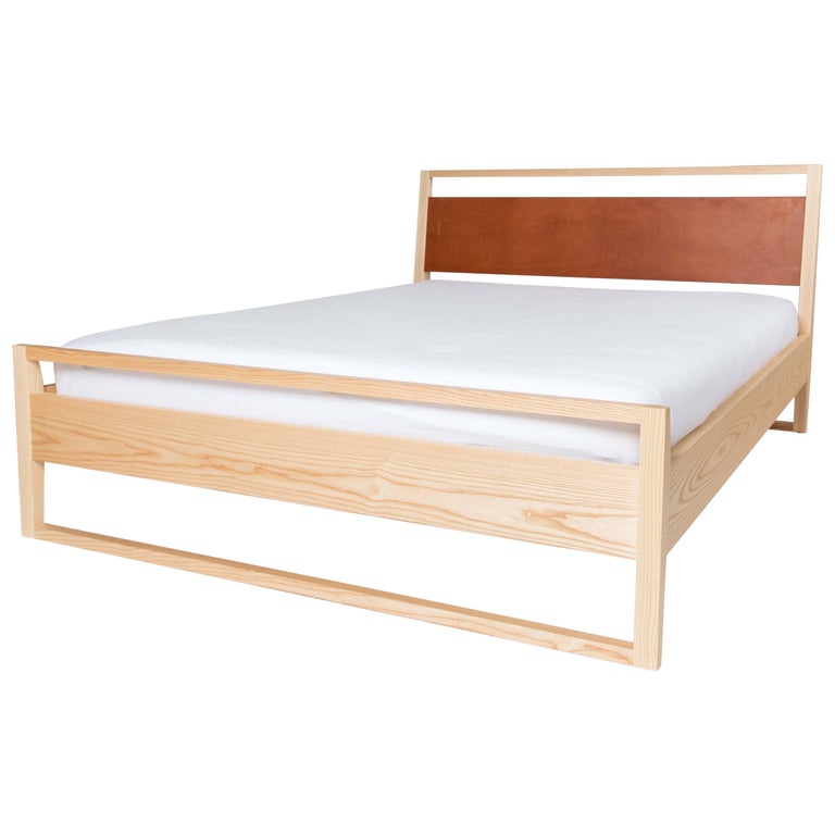 Heather Bed with Leather Headboard by Kate Duncan For Sale at 1stDibs