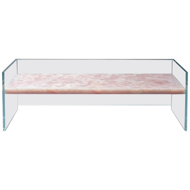 Where We First Met, Stone and Glass Bench For Sale at 1stDibs
