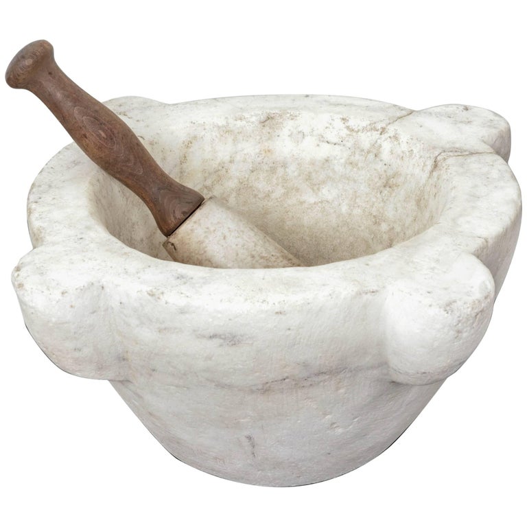 Vintage Massive French Mortar and Pestle at 1stDibs