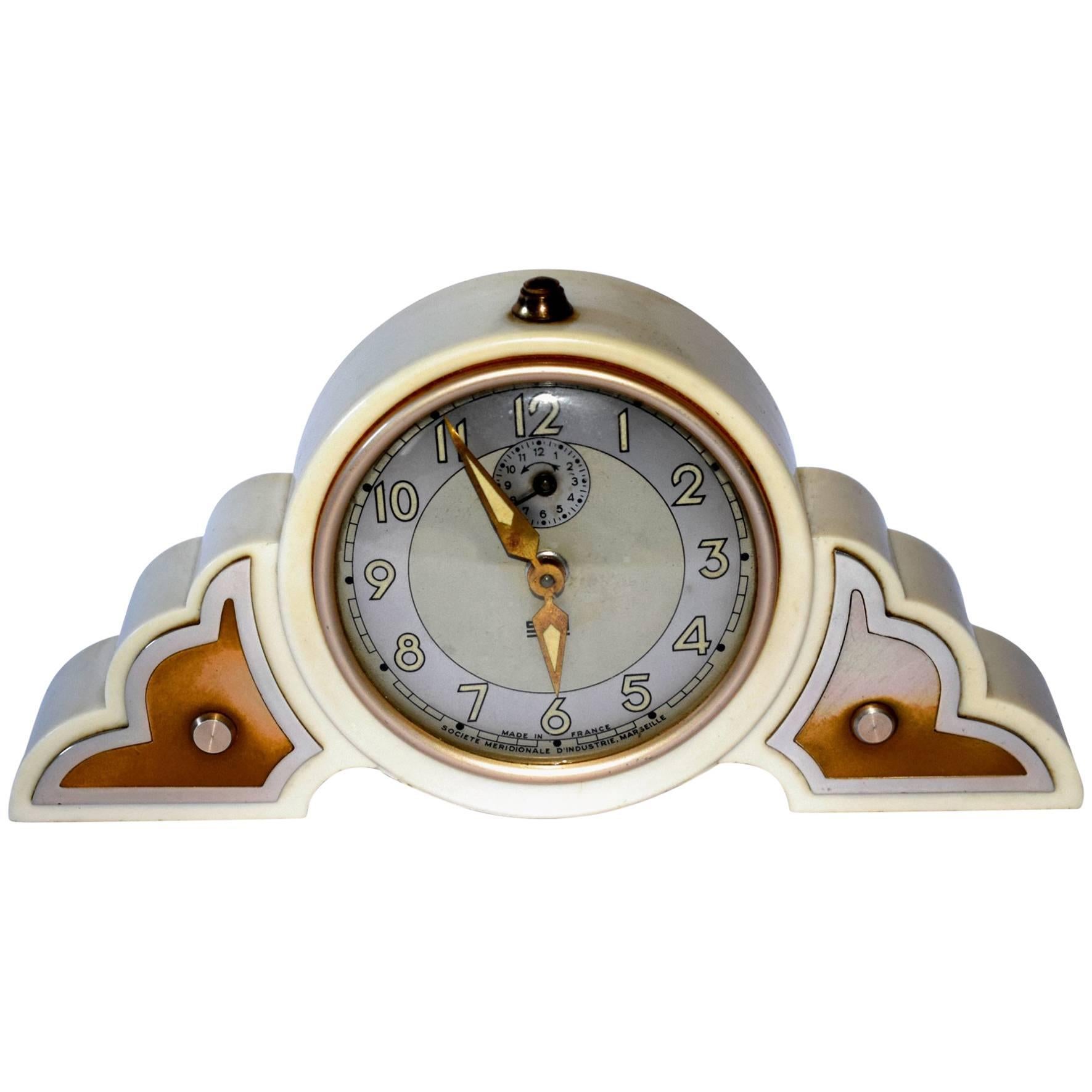 Lenox Porcelain Ivory Art Deco Style Clock with 24-Karat Gold Trim at ...