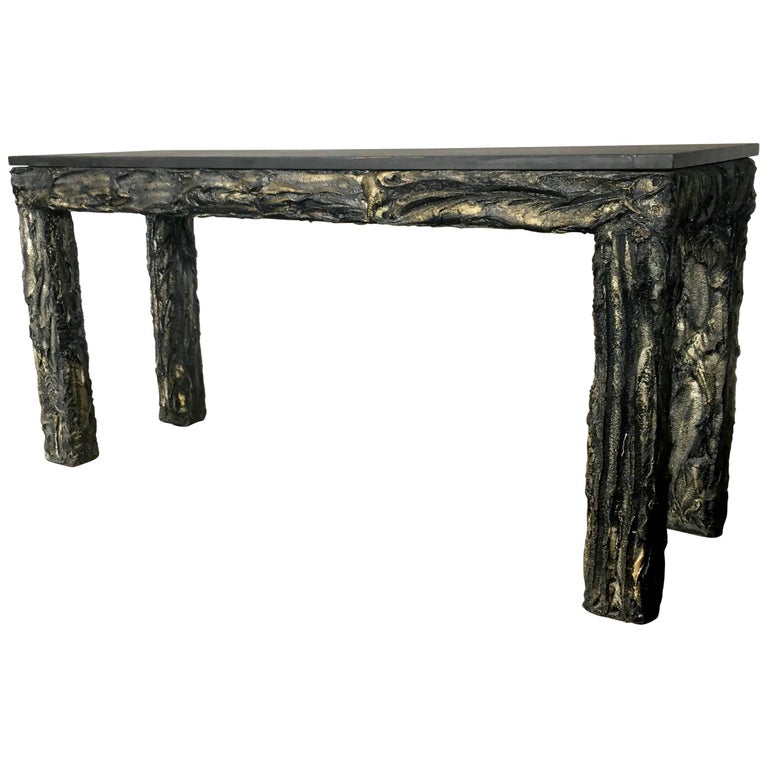 Paul Evans Style Brutalist Console Sofa Table at 1stDibs