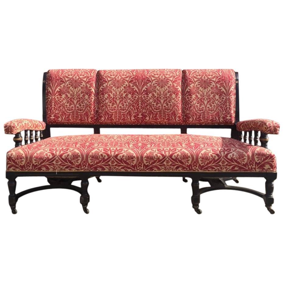 Bruce Talbert, attri Aesthetic Movement Ebonized and Parcel-Gilt Settee ...