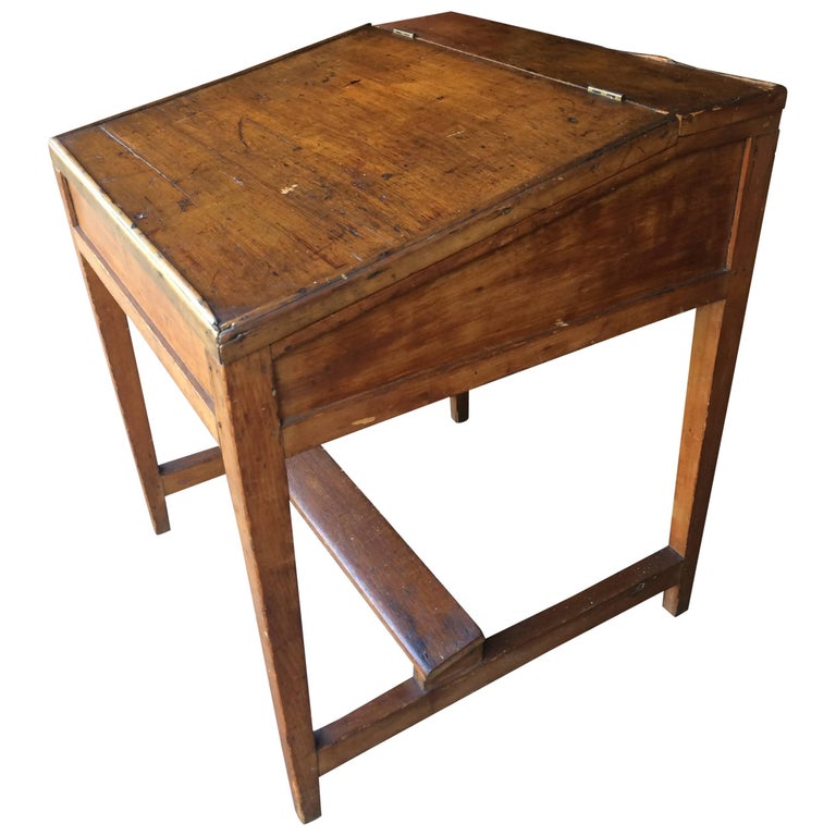 Wonderful Old Pine Slant Front Desk at 1stDibs