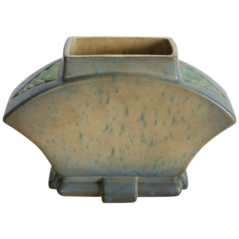 Antique Art Deco Roseville Art Pottery Futura Fan Vase, Shape 82-6 ...