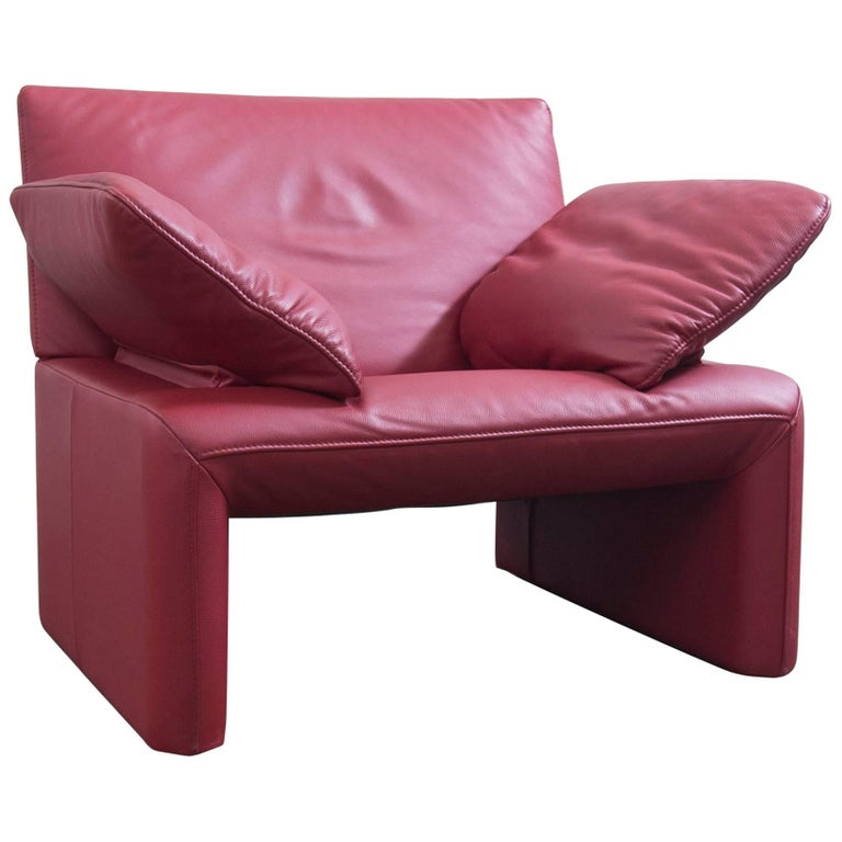 Jori Designer Sessel Rot Leder Einsitzer Couch Funktion Modern ...