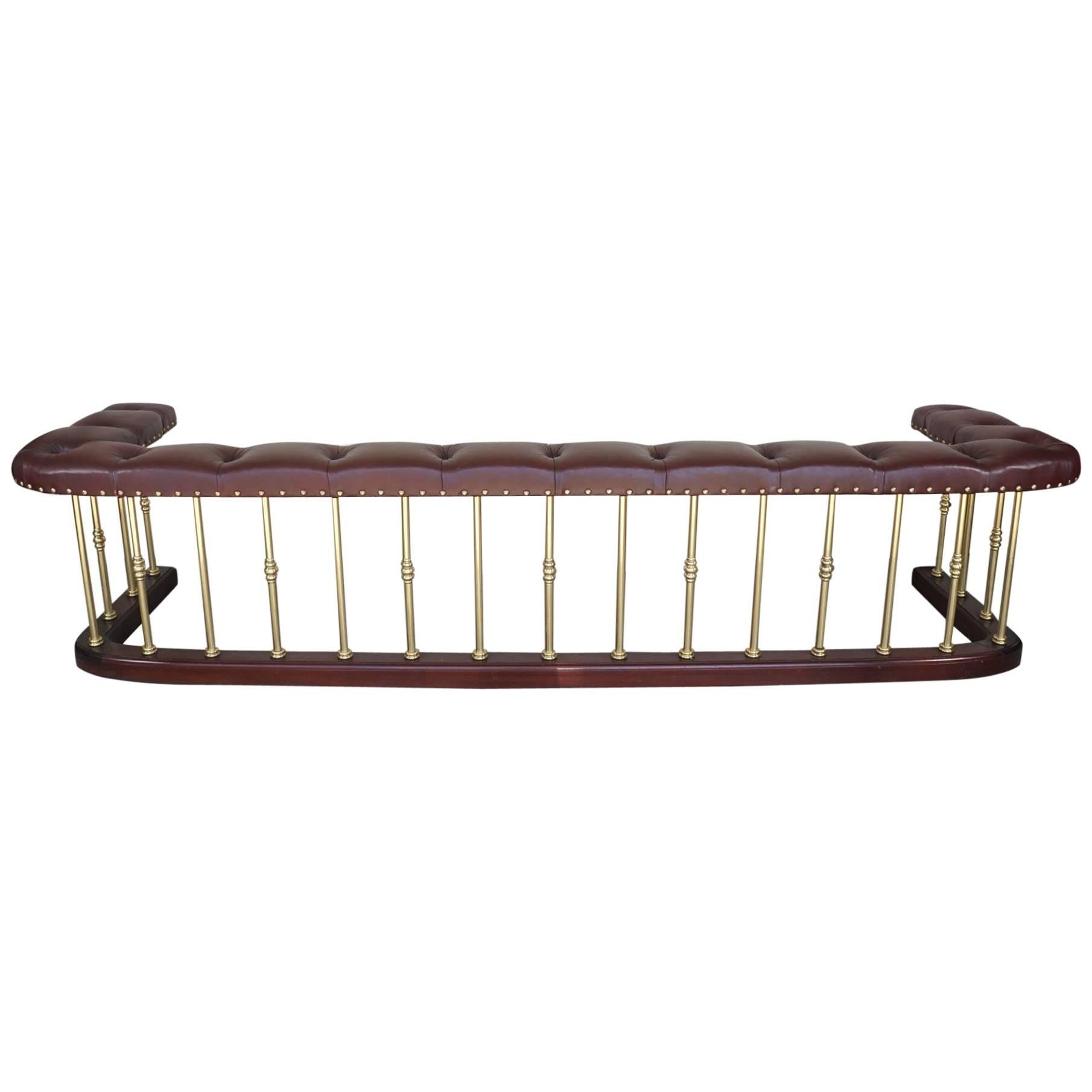 Bespoke Large Vintage English Leather Padded Topped Club Fire Fender at ...